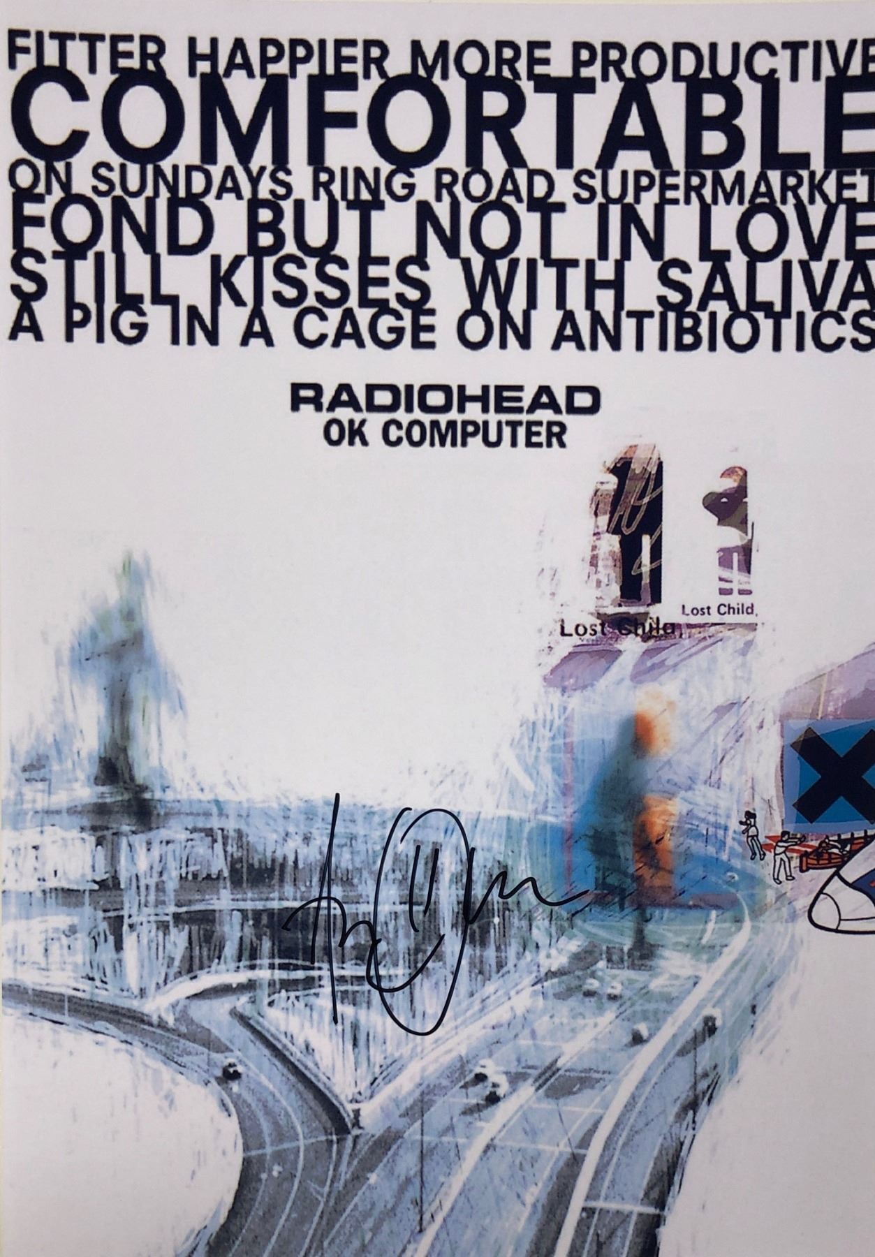 Radiohead Thom Yorke Photo Autographed Signed