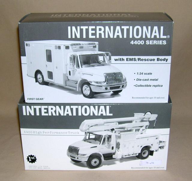 (2) 1st Gear IH 4400 Series Trucks--EMS Rescue Body and Bucket Utility ...