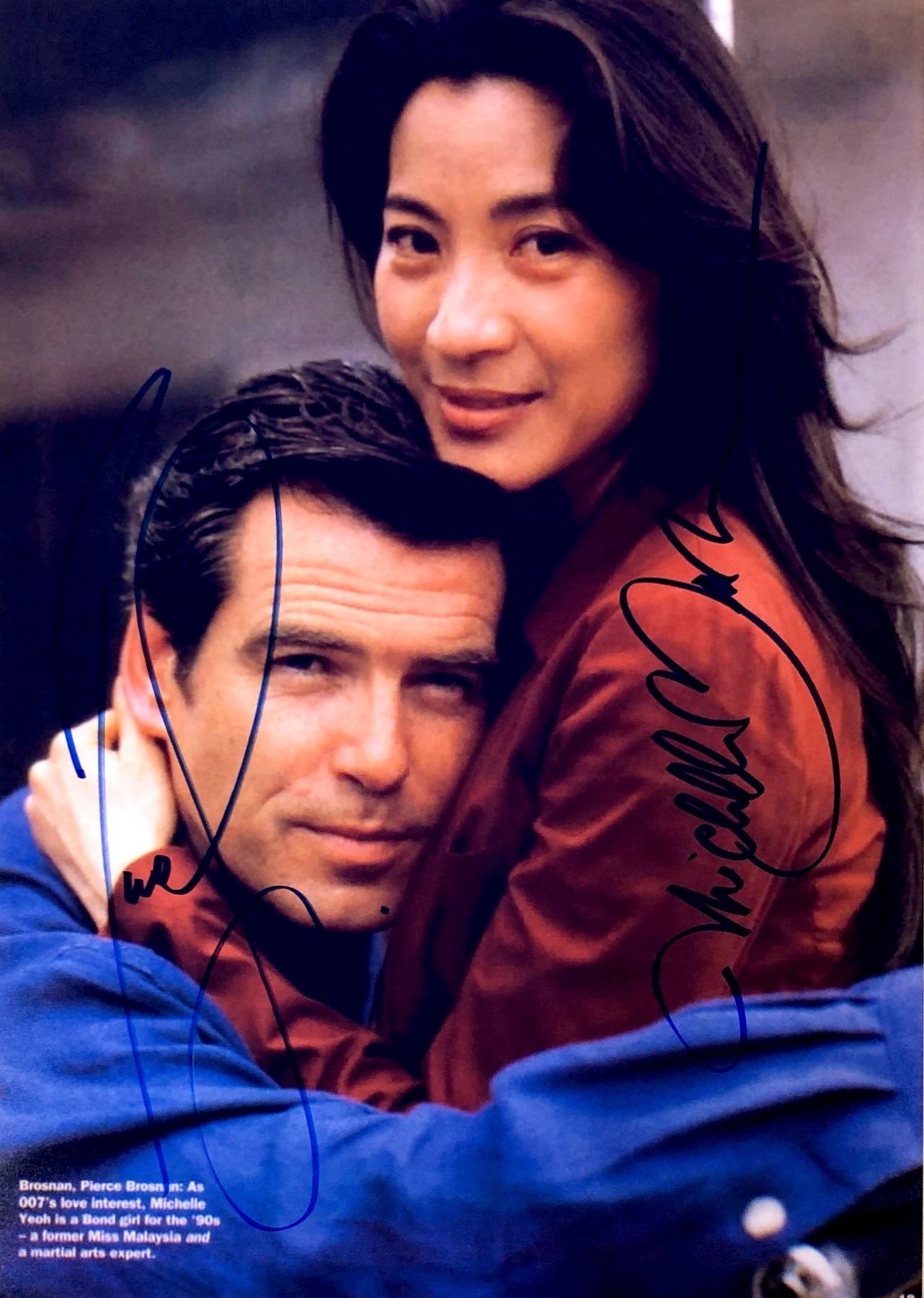 Pierce Brosnan Michelle Yeoh Autograph Signed James Bond 007 Photo