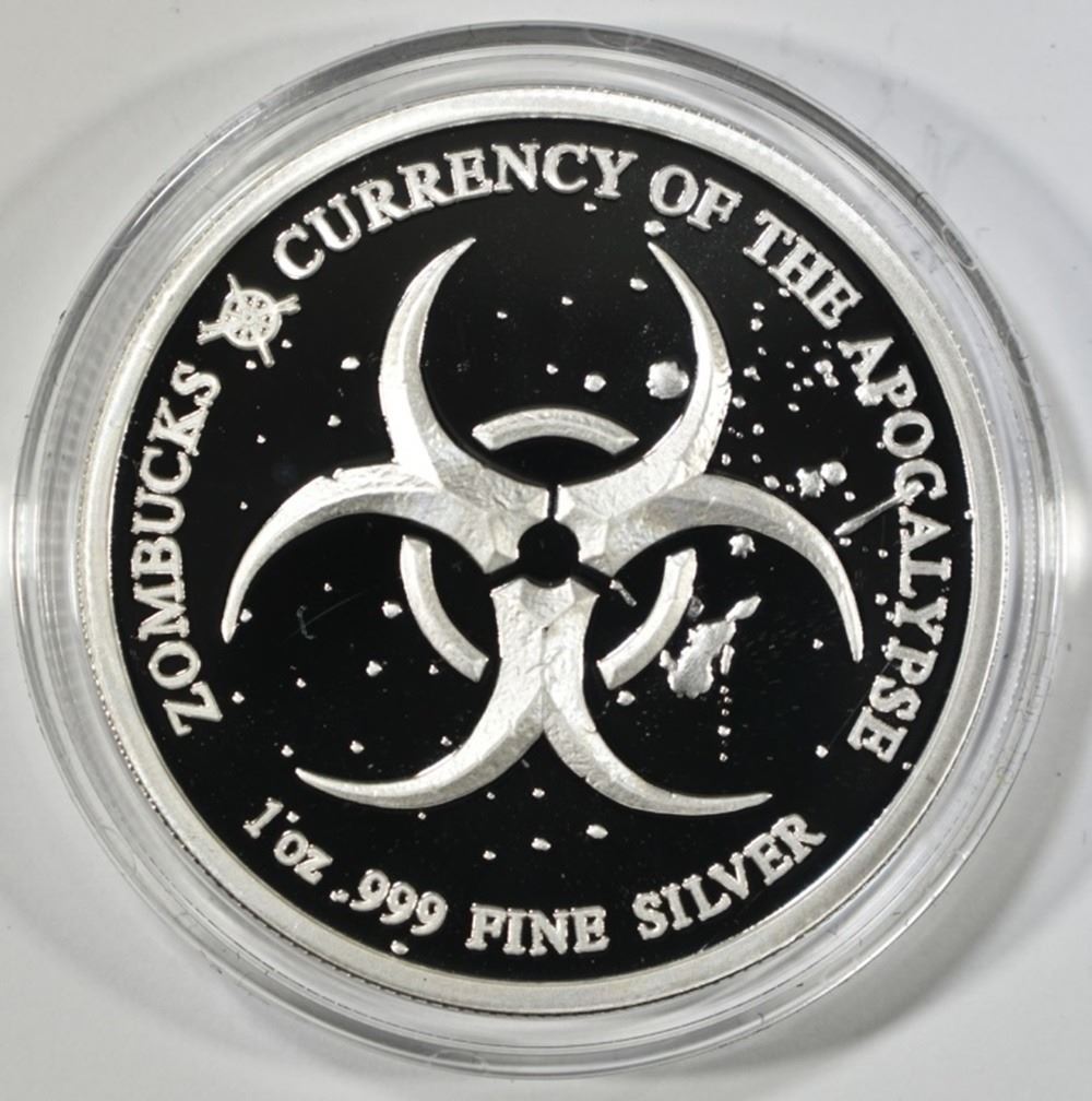 ZOMBUCKS 1 OZ SILVER CURRENCY OF THE APOCALYPSE