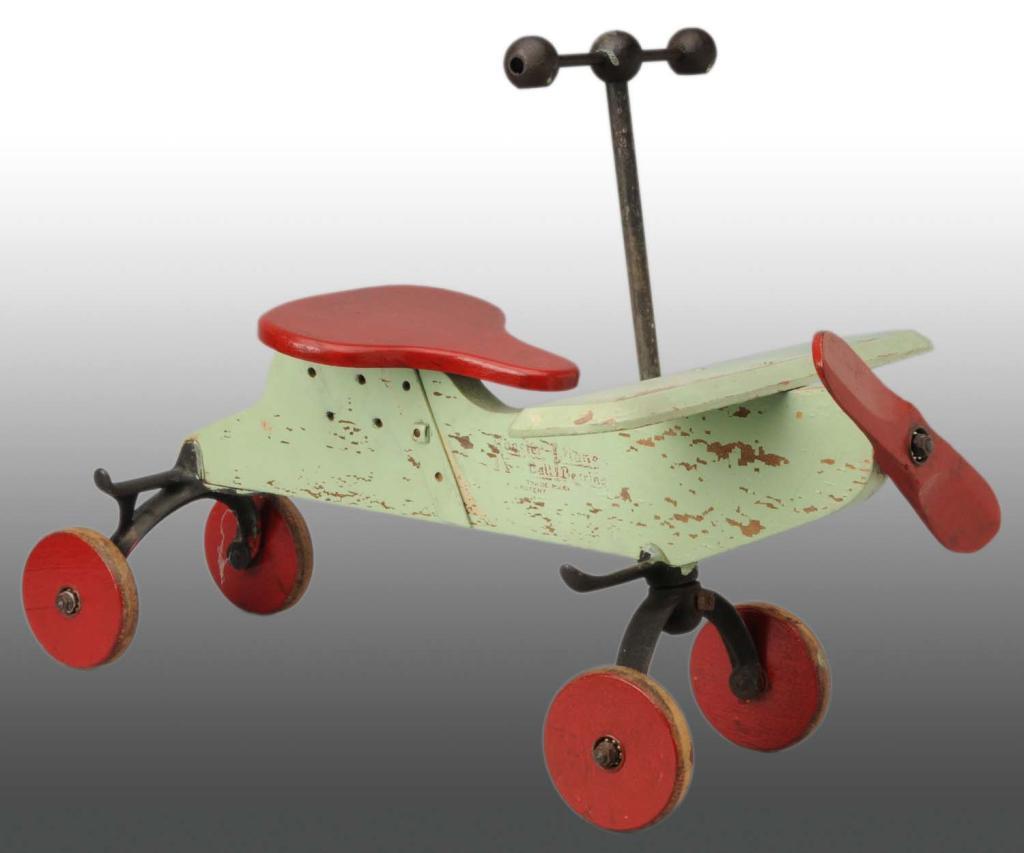 Wooden Sit 'N Ride Coaster Airplane Toy.