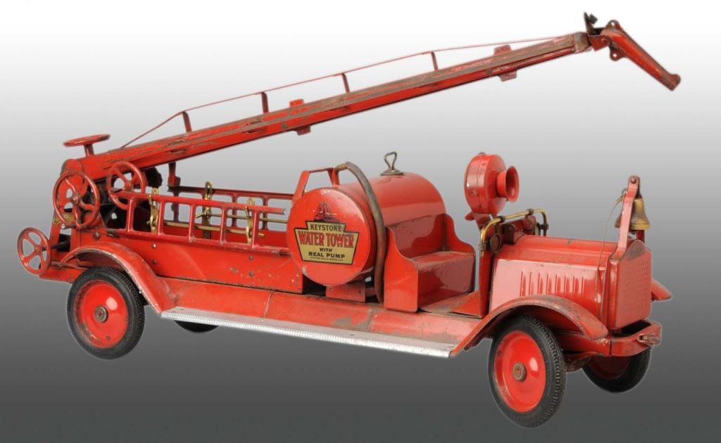 Pressed Steel Keystone Water Tower Fire Truck Toy.