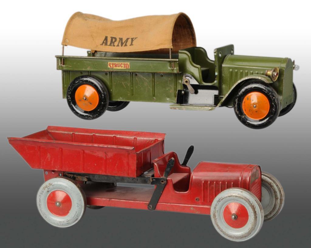 Lot of 2: Pressed Steel Structo Truck Toys.