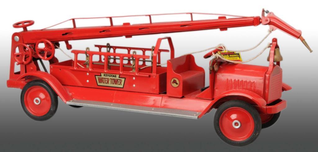 Pressed Steel Keystone Water Tower Fire Truck Toy.
