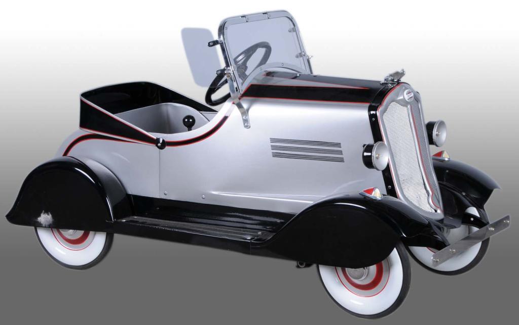 Pressed Steel Skippy Skirted Packard Pedal Car.