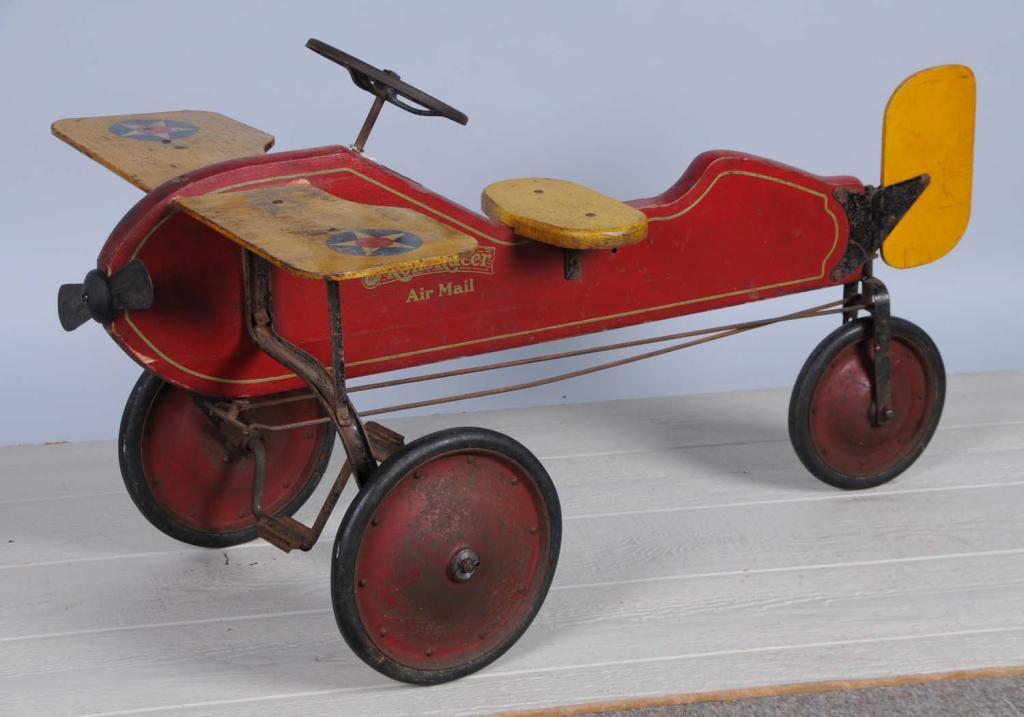 Wooden Rolls Racer Air Mail Pedal Plane.