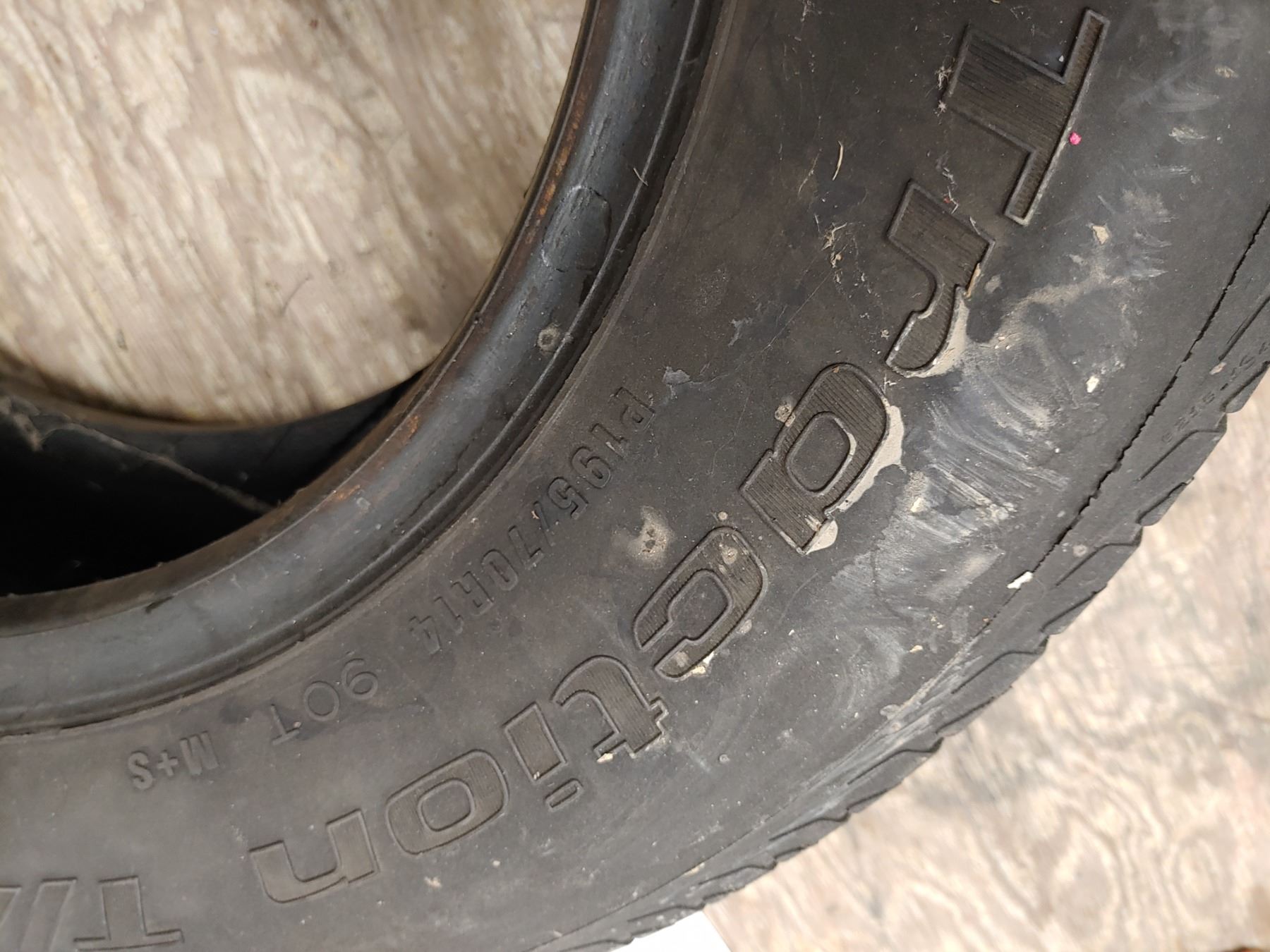 Tire & Rim - Seiberling P195/75R14 & BF Goodrich Traction T/A P195/70R14