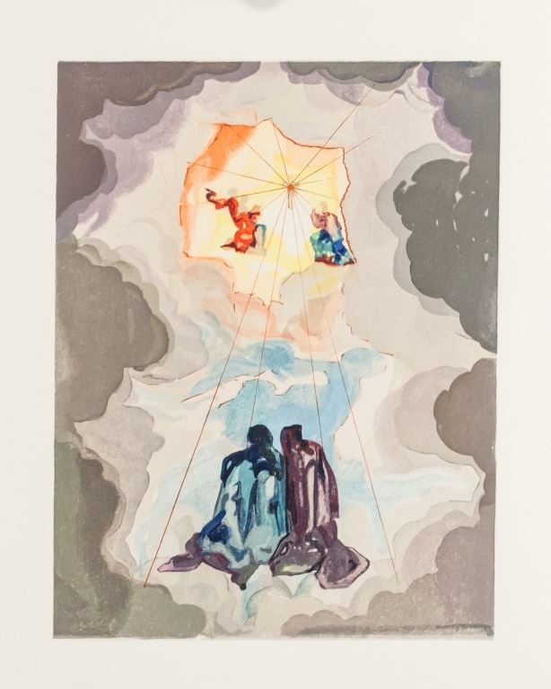 Salvador Dali Woodblock Canto XV Dante's Ecstasy