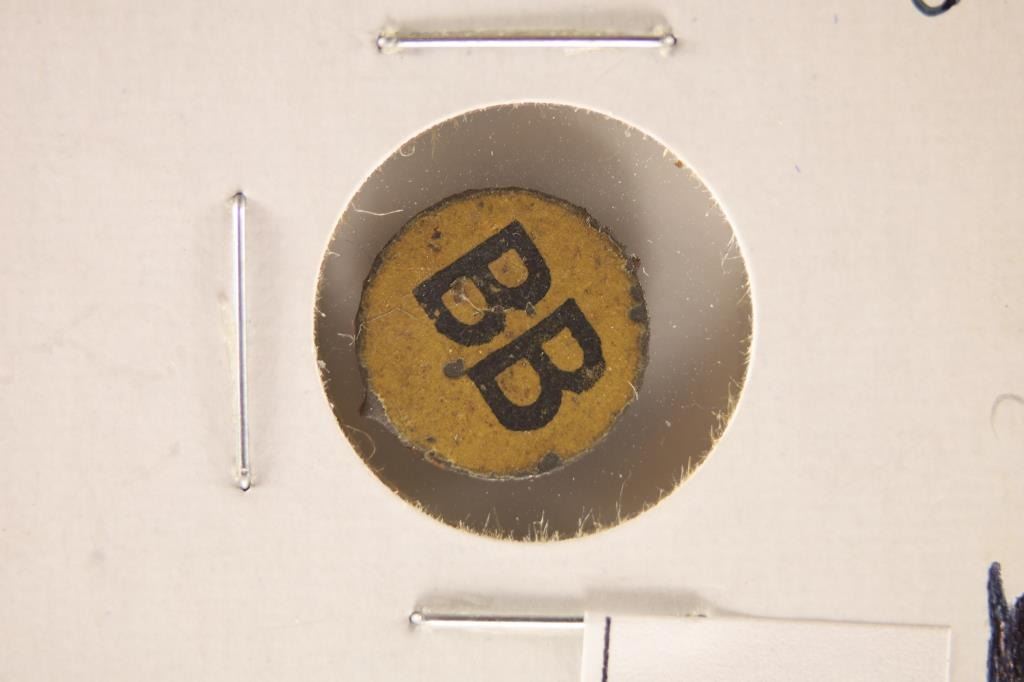 VINTAGE "BB" METAL TOBACCO TAG
