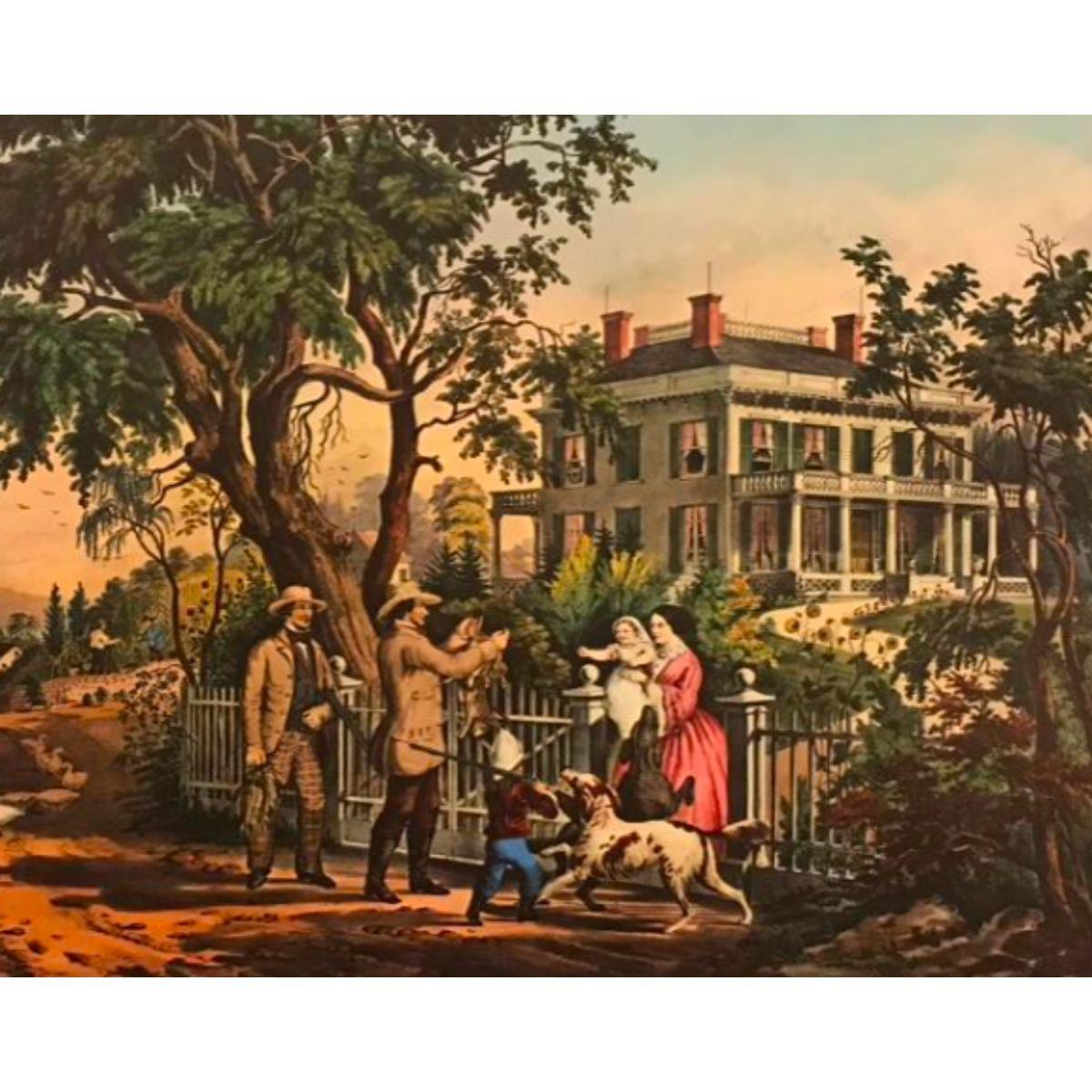 Vintage American Country Life Color Lithograph