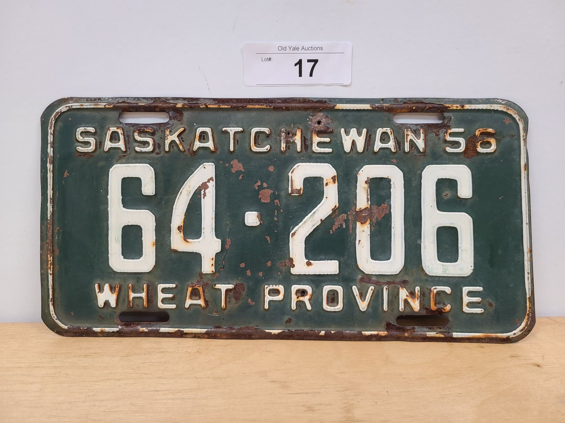 1956 SASKATCHEWAN LICENSE PLATE