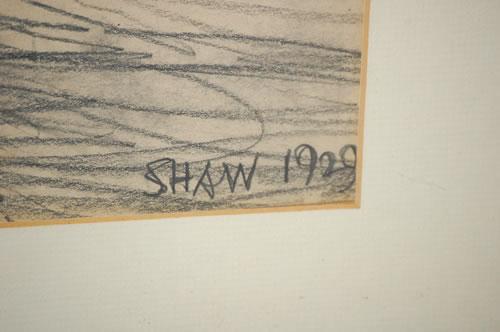 SHAW PENCIL DRAWING OF SHIPS