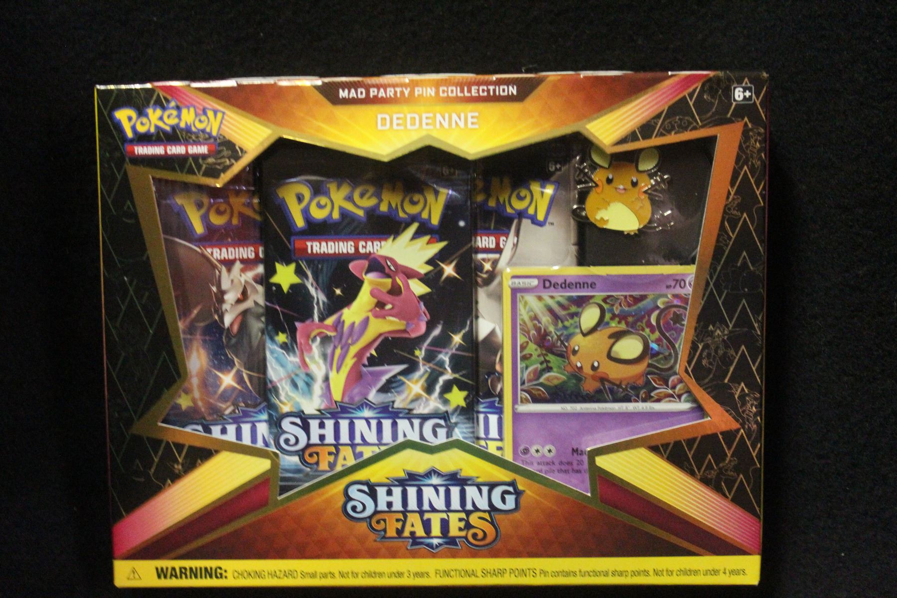 POKEMON SHINING FATES MAD PARTY PIN COLLECTION DEDENNE