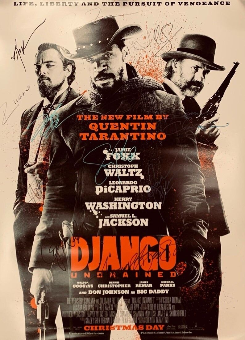 Cast Signed Django Unchained Movie Poster
