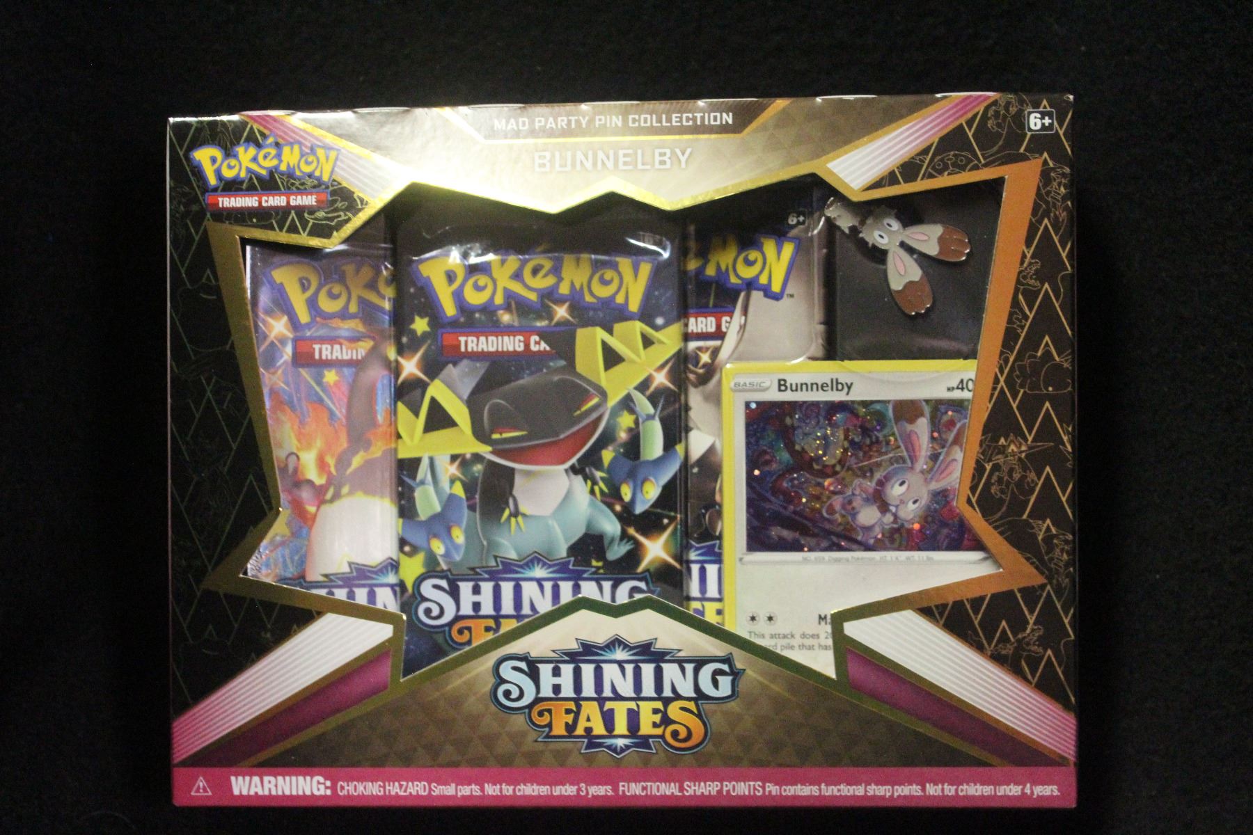 POKEMON SHINING FATES MAD PARTY PIN COLLECTION BUNNELBY