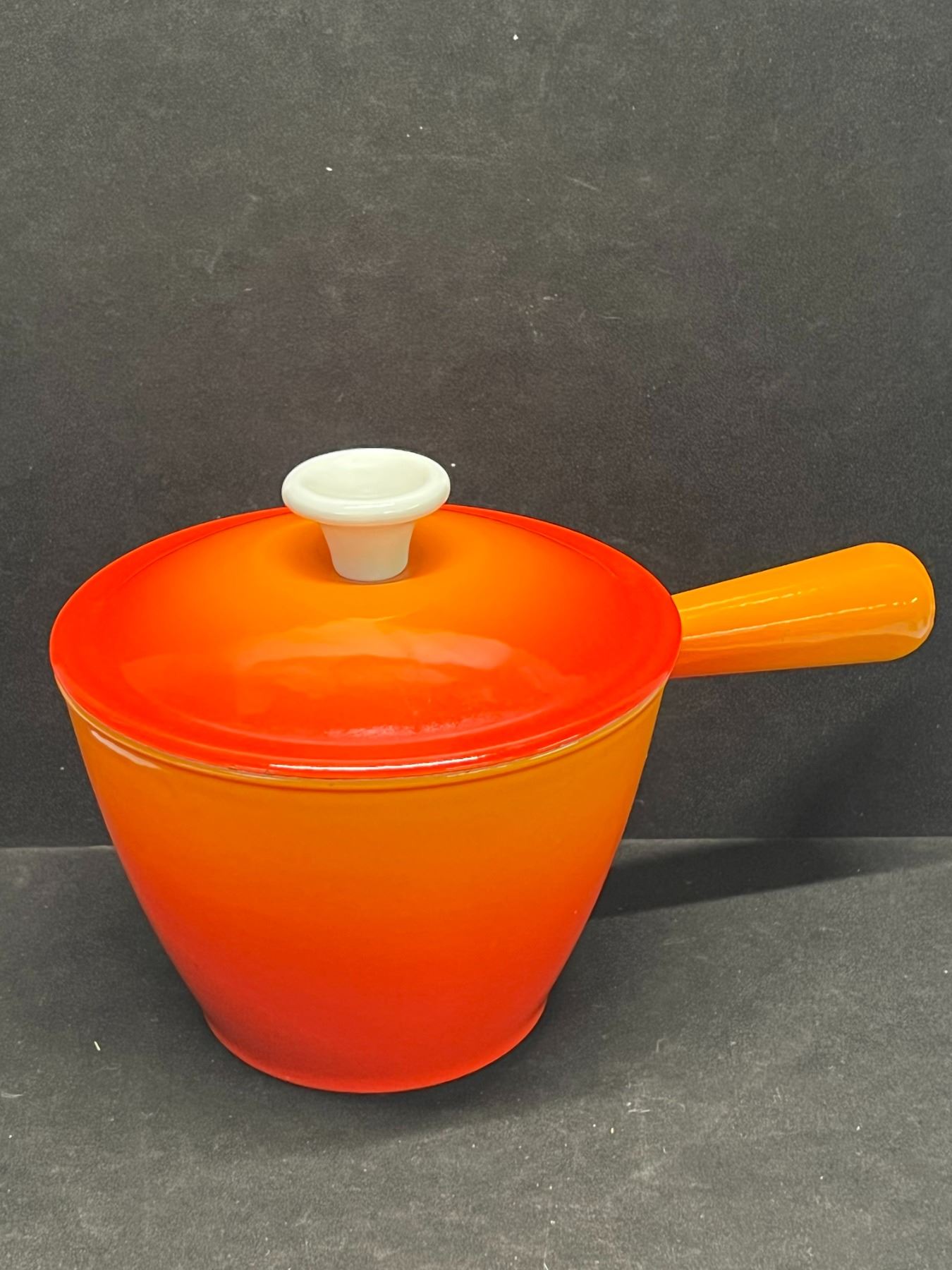 Orange Cast Iron / Enamel Pot w/Lid 1.5L - Levcoware Japan