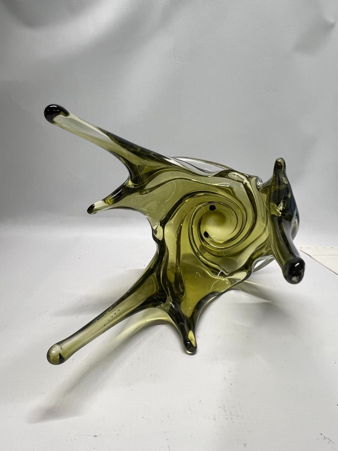 Signed Chalet Canada Art Glass "Splash" Vase Green (see descrip)