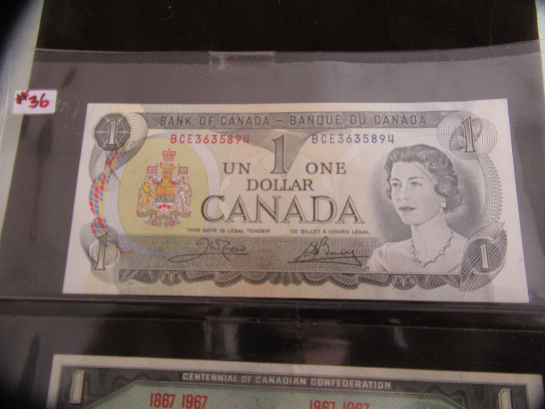 1973 - 1967 SERIAL NUMBER AND NO SERIAL NUMBER LAST OF CANADA $1 BILLS