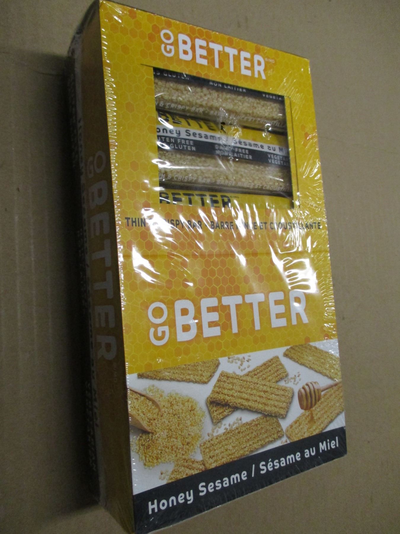 GO BETTER HONEY SESAME SNAP BARS (24 X 35G) - PER BOX (MSRP $19.99)
