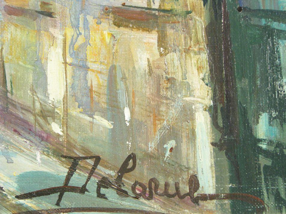 Lucien Delarue (French, b.1925) French Street Scene, Oil on canva