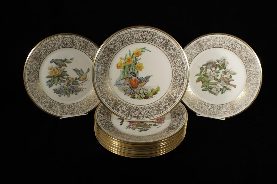 A Set of Ten Lenox Edward Marshall Boehm Bird Plates.