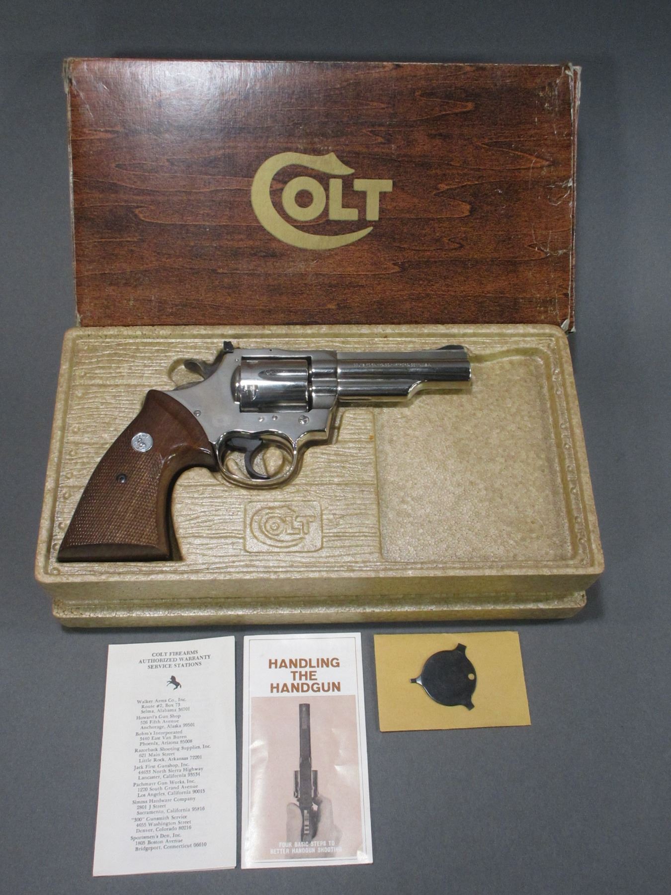 Colt Trooper MK III Nickel Revolver- .357 Mag- 4" Barrel- Manual- Tool ...