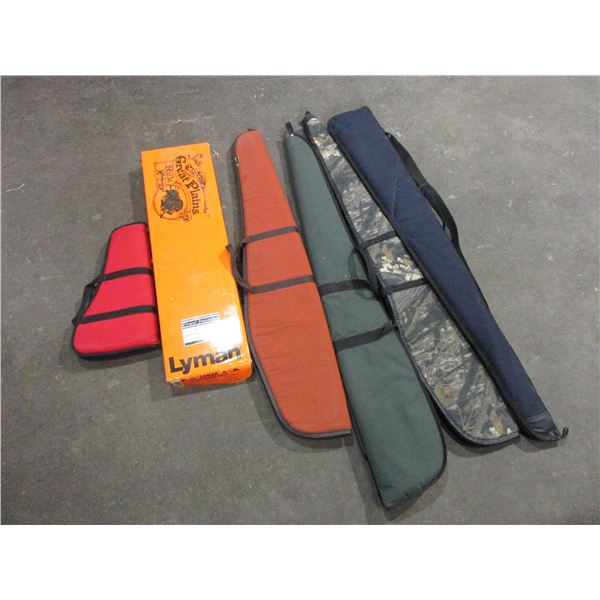 4 Long Gun Soft Cases- 1 Soft Pistol Case- Box
