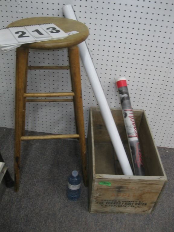 Wooden Stool / Apple Box / Motley Crue Poster