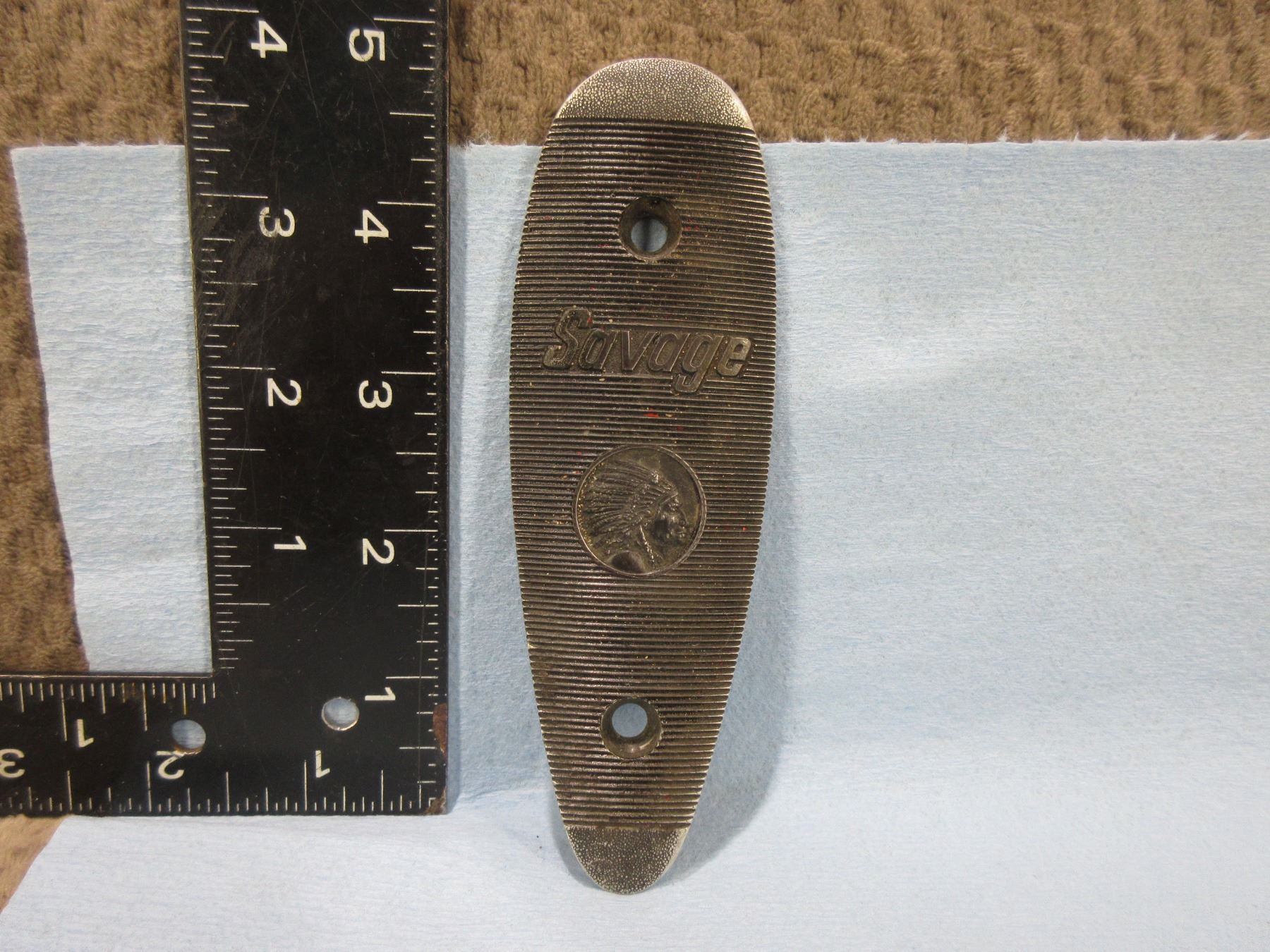 Metal Savage Butt Plate with Indigenous Profile