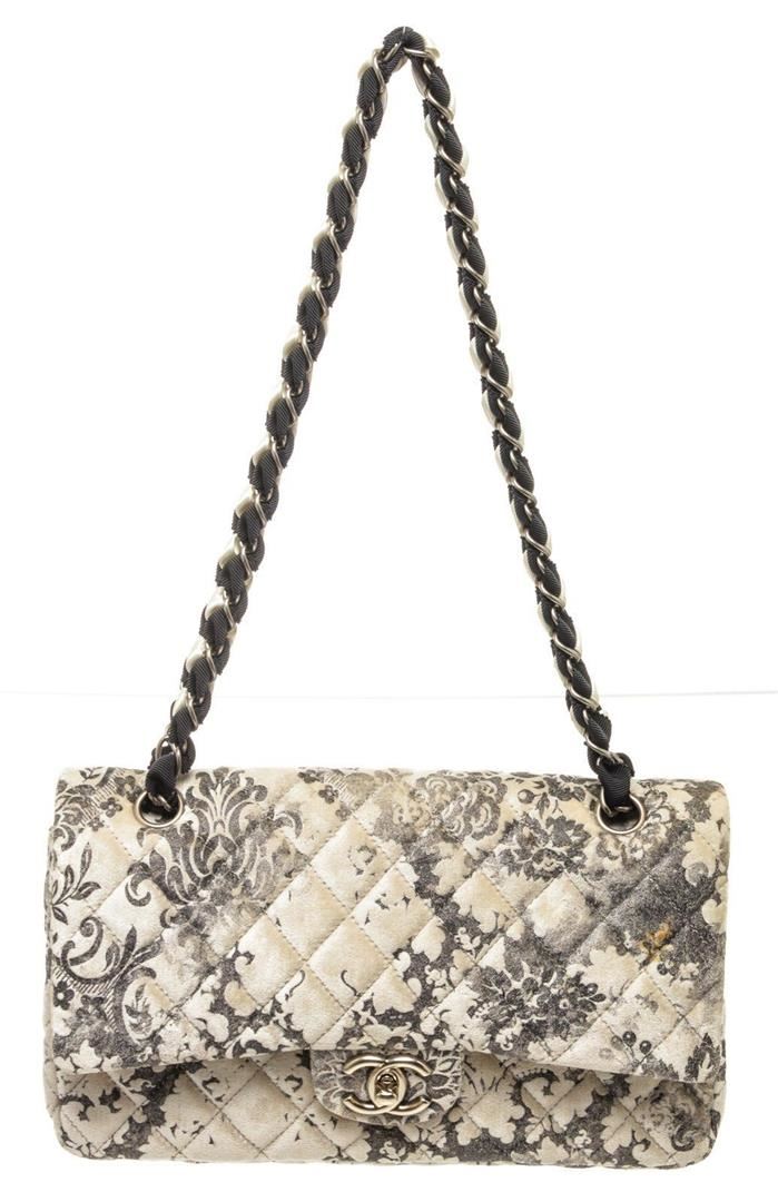 Chanel Multicolor Caviar Leather Print Classic Double Bag