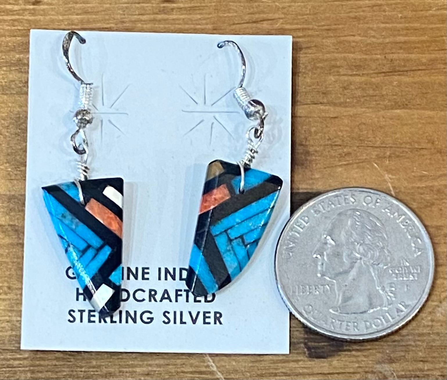 Inlay on Shell Earrings by well-known Kewa (Santo Domingo Pueblo ...