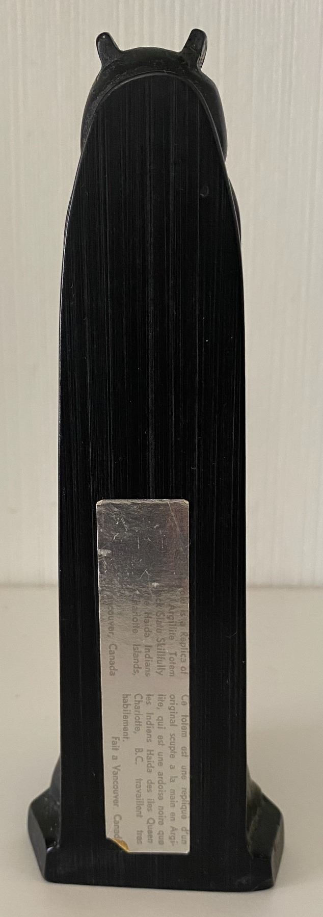 Vintage Hand-Crafted Totem created out of Argillite Black Slate by the ...