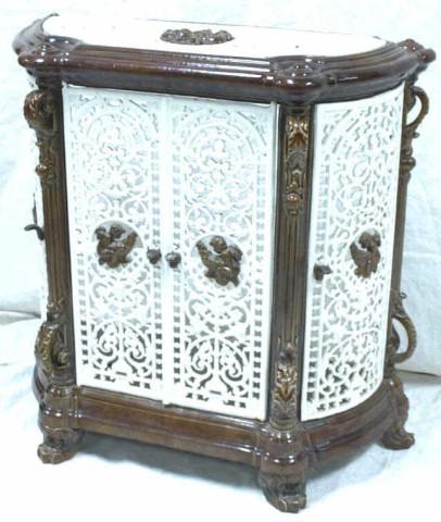 Victorian enameled cast iron footed radiator cover