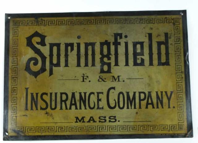 Antique "Springfield Insurance" advertising sign