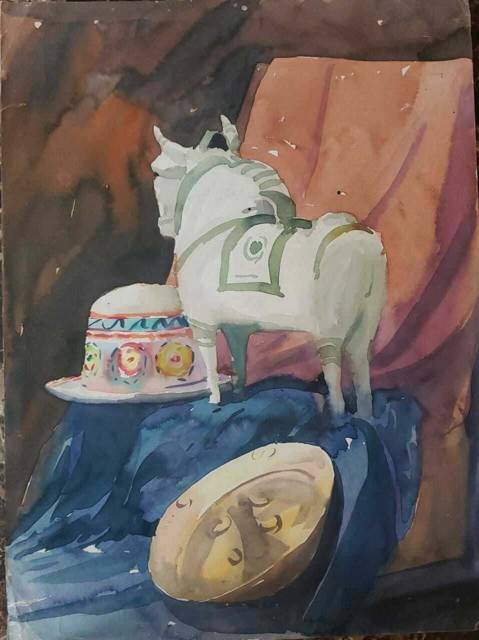 Torito de Pucará - Watercolor Painting Peruvian Motive - Amazing Artwork