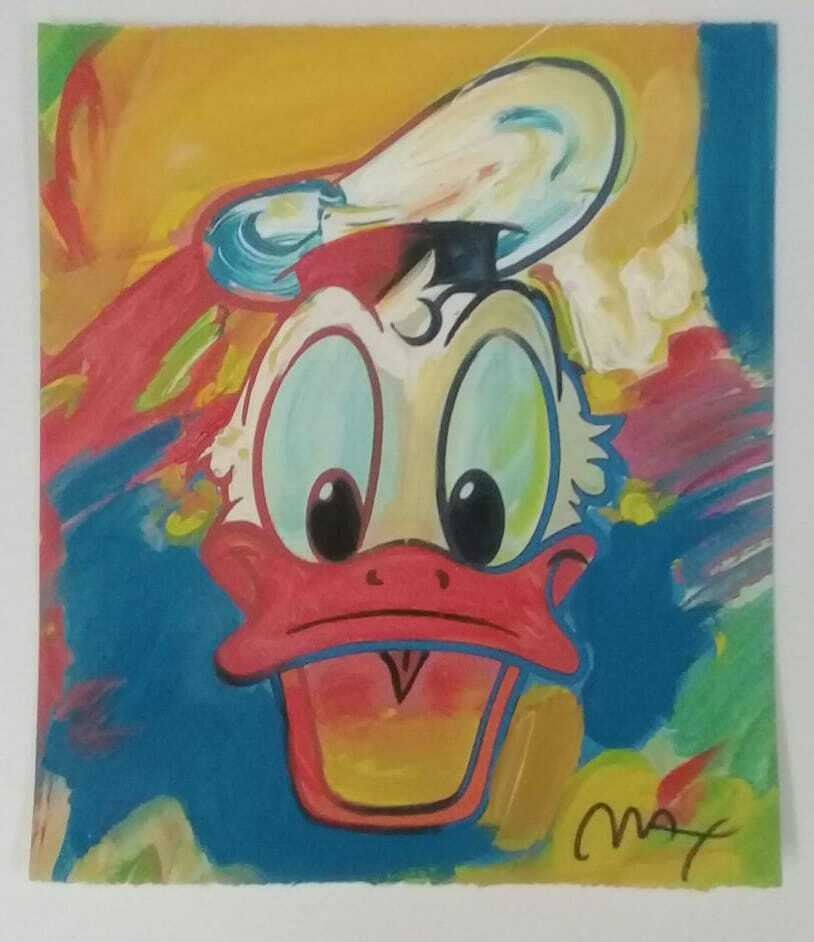 Peter Max - 2007 / Acrylic Painting On Cardboard / "Donald Duck"