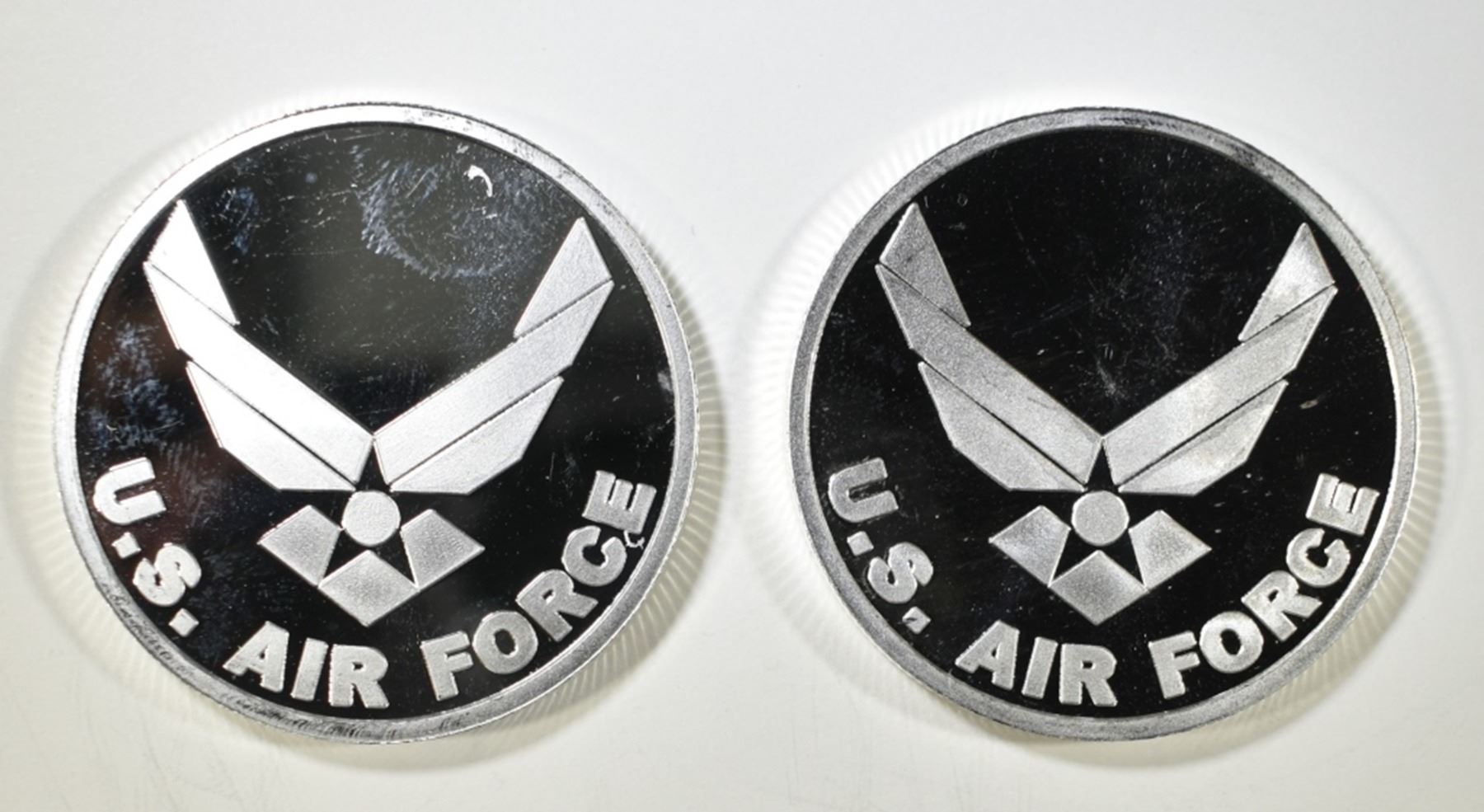 2-AIR FORCE 1oz .999 SILVER ROUNDS
