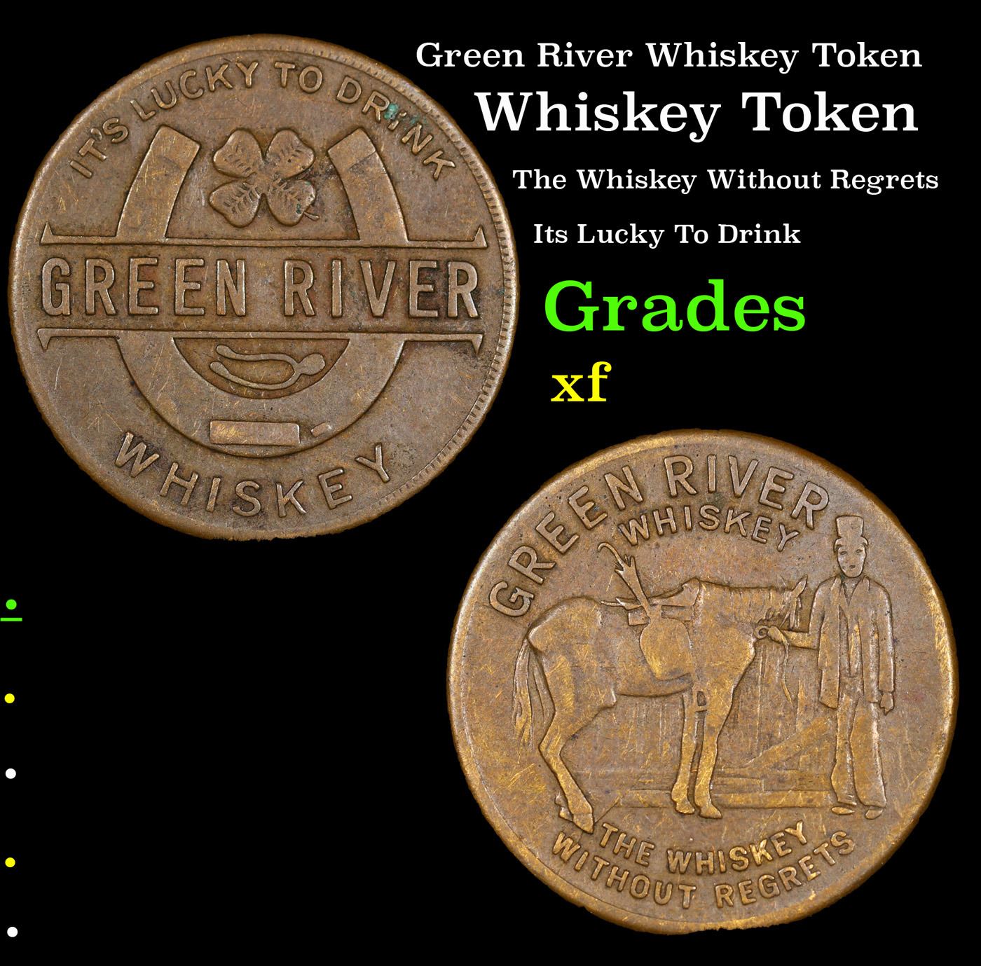 Green River Whiskey Token Grades xf
