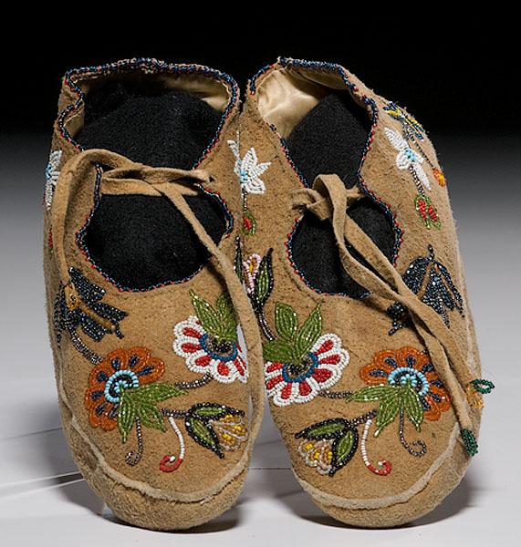 Athabaskan Beaded Hide Slippers,