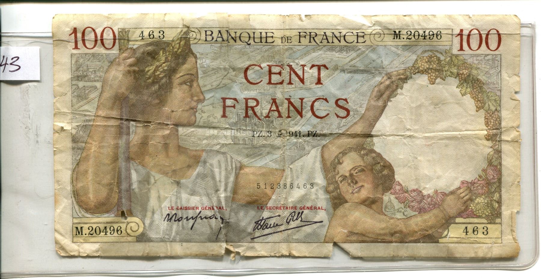 BANQUE DE FRANCE 100 FRANCS 1939 - Schmalz Auctions