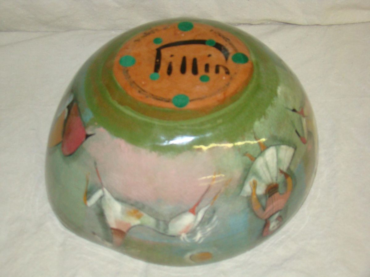 Large Polia Pillin Art Pottery Glazed Bowl