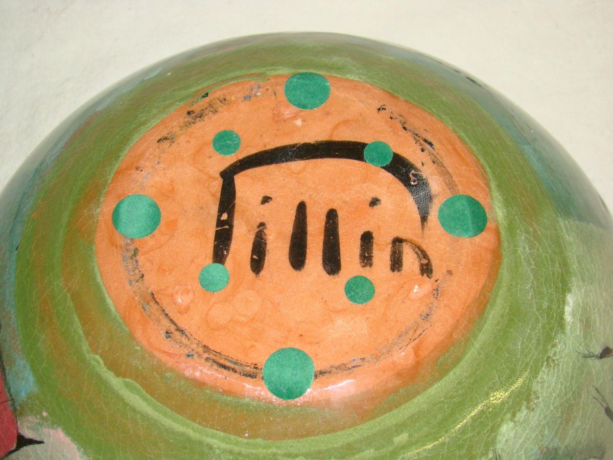 Large Polia Pillin Art Pottery Glazed Bowl