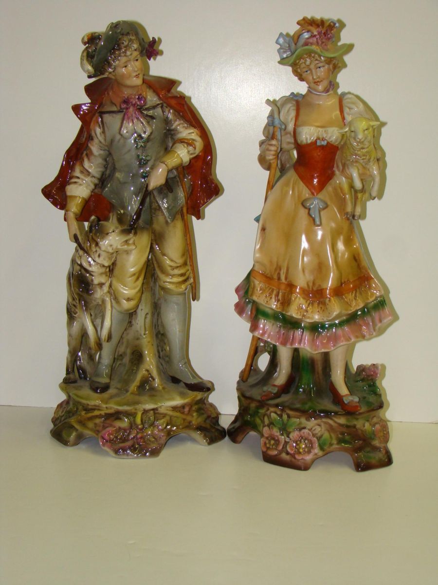 Pair of German Porcelain Statues