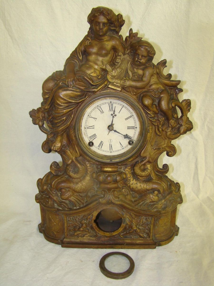 EN Welch Iron Front Mantle Clock
