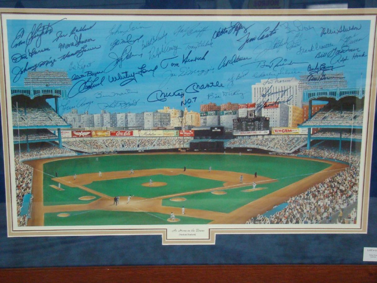 Yankee Stadium Print with 41 Signatures