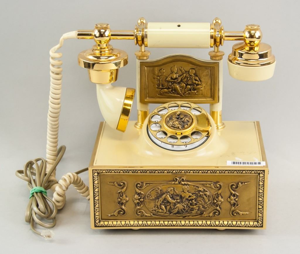 Gold & Cream Rotary Telephone
