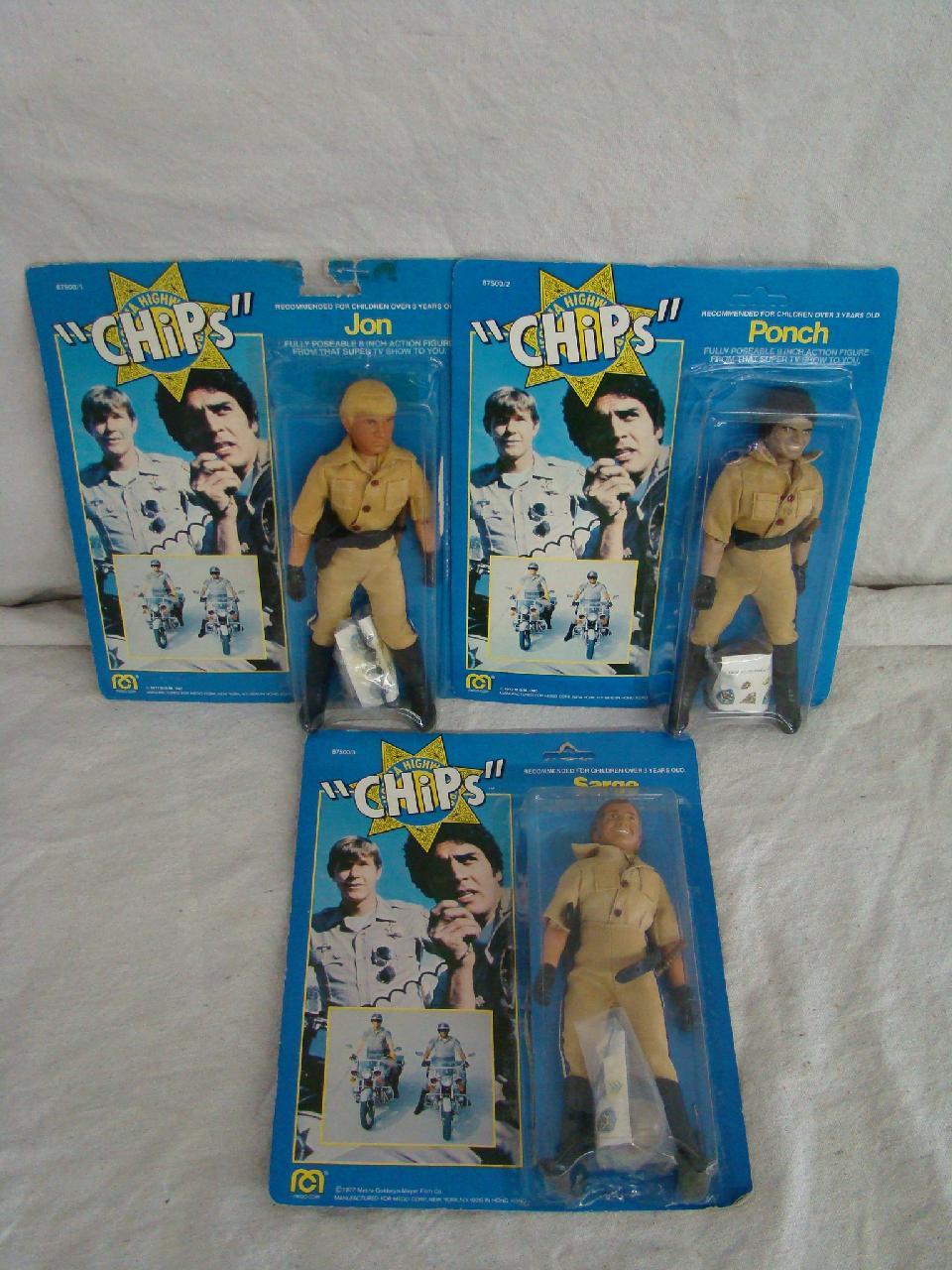 Set of 3 MOC CHIPS Figures Mego