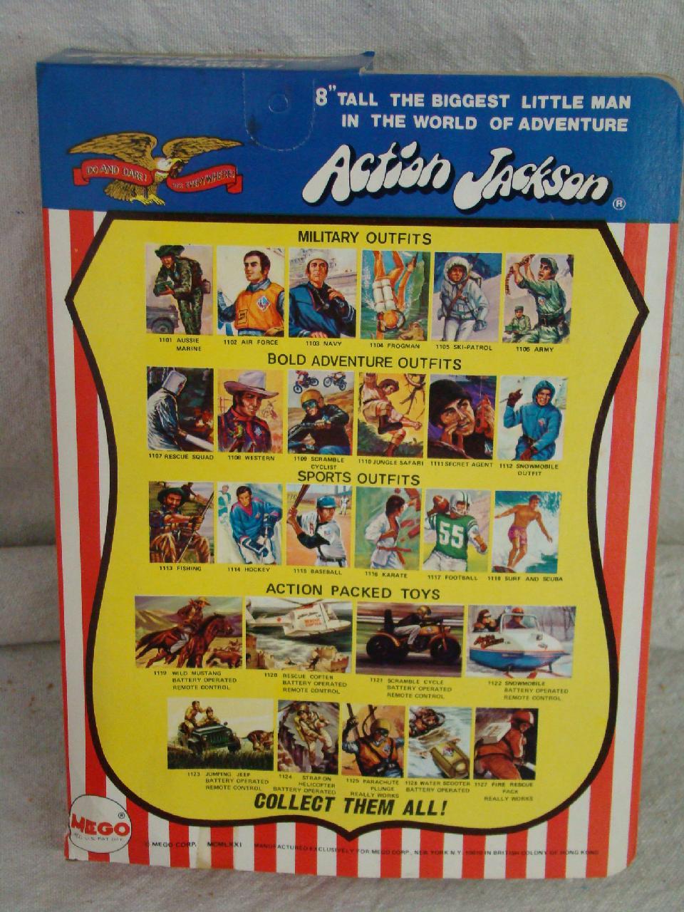 3 Mint in Box Mego Action Jackson Figures