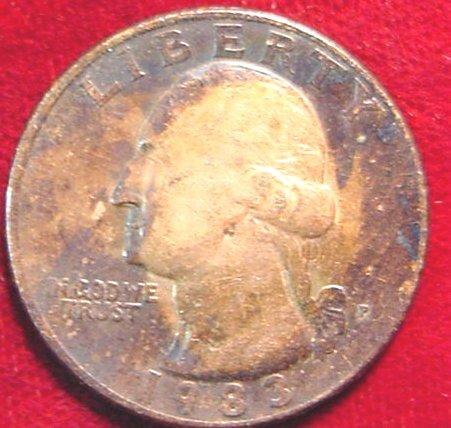 1983 P Copper Washington Quarter. VG