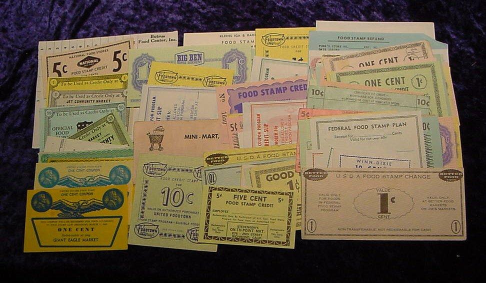 Collection of 100 different Food Stamp